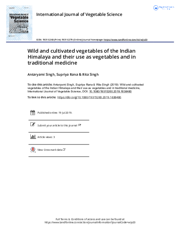 (PDF) Wild and cultivated vegetables of the Indian Himalaya and their ...