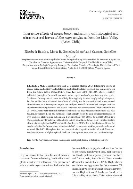 (PDF) Interactive effects of excess boron and salinity on histological ...