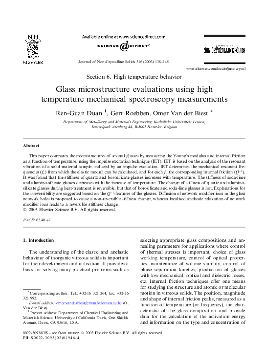 (PDF) Glass microstructure evaluations using high temperature ...