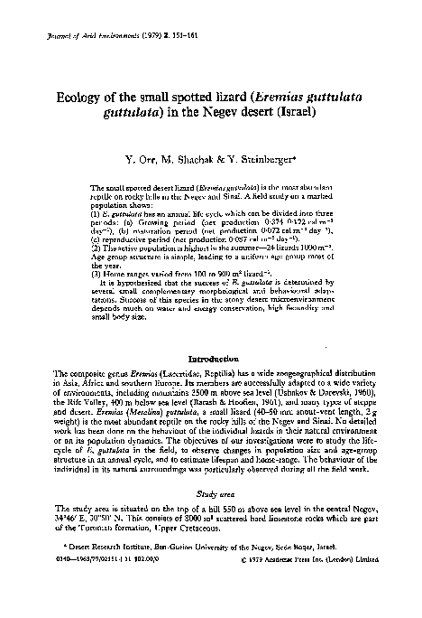 (PDF) Ecology of the small spotted lizard (Eremias guttulata guttulata ...