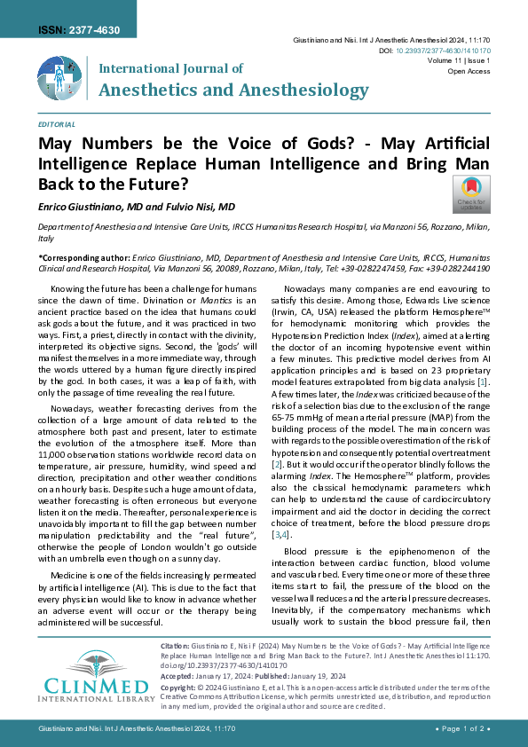 (PDF) May Numbers be the Voice of Gods? - May Artificial Intelligence Replace Human Intelligence ...