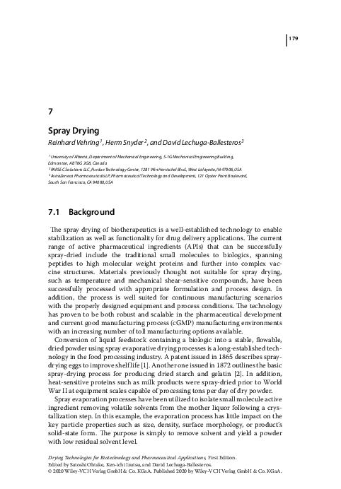 (PDF) Spray Drying
