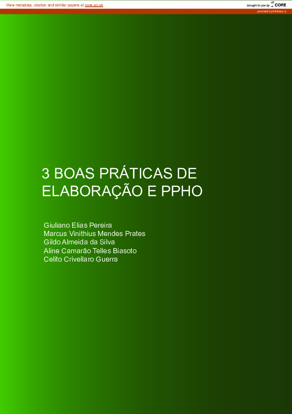 (PDF) Boas práticas de elaboração e PPHO