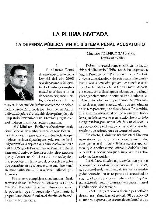 (PDF) La defensa pública en el Sistema Penal Acusatorio
