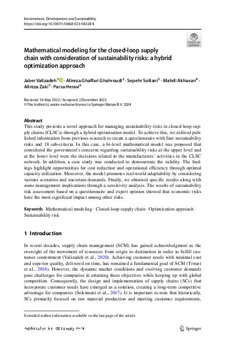 (PDF) Mathematical modeling for the closed-loop supply chain with ...