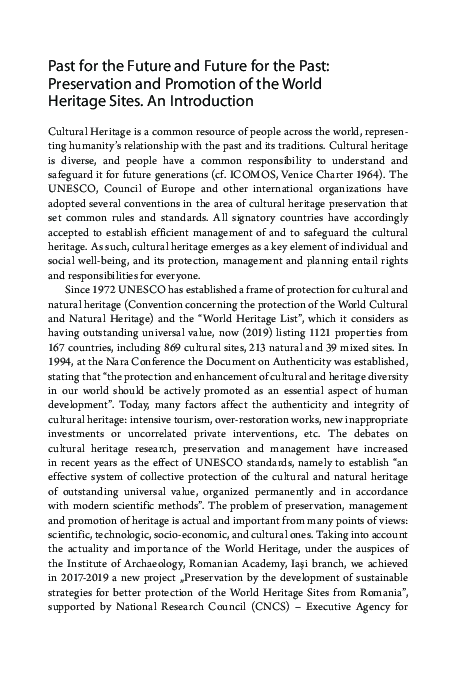(PDF) Sergiu Musteata, Past for the Future and Future for the Past ...