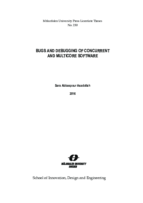 (PDF) Bugs and Debugging of Concurrent and Multicore Software