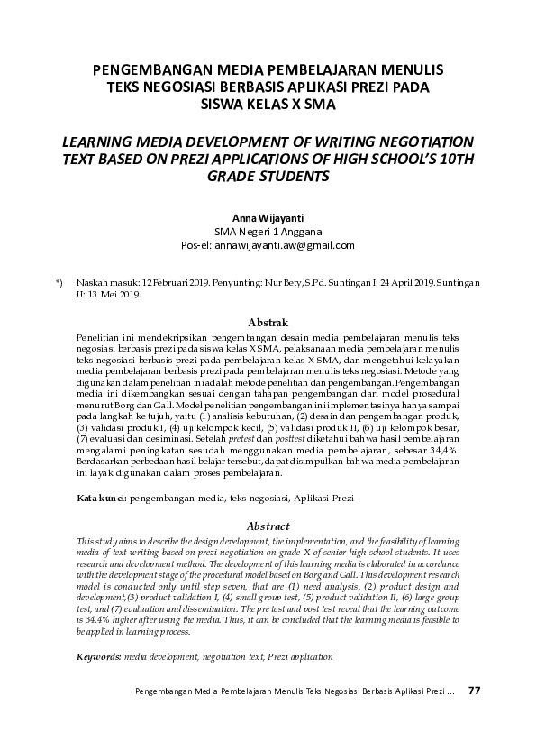 (PDF) Pengembangan Media Pembelajaran Menulis Teks Negosiasi Berbasis Aplikasi Prezi Pada Siswa ...