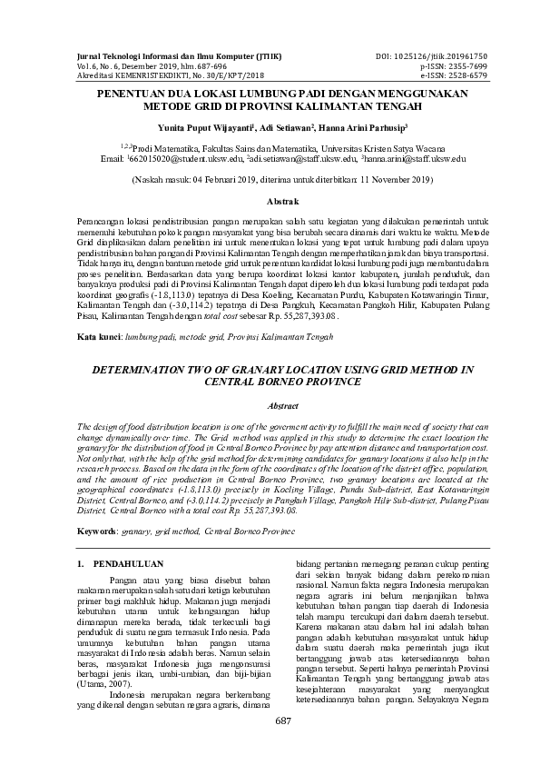 (PDF) Penentuan Dua Lokasi Lumbung Padi dengan Menggunakan Metode Grid ...