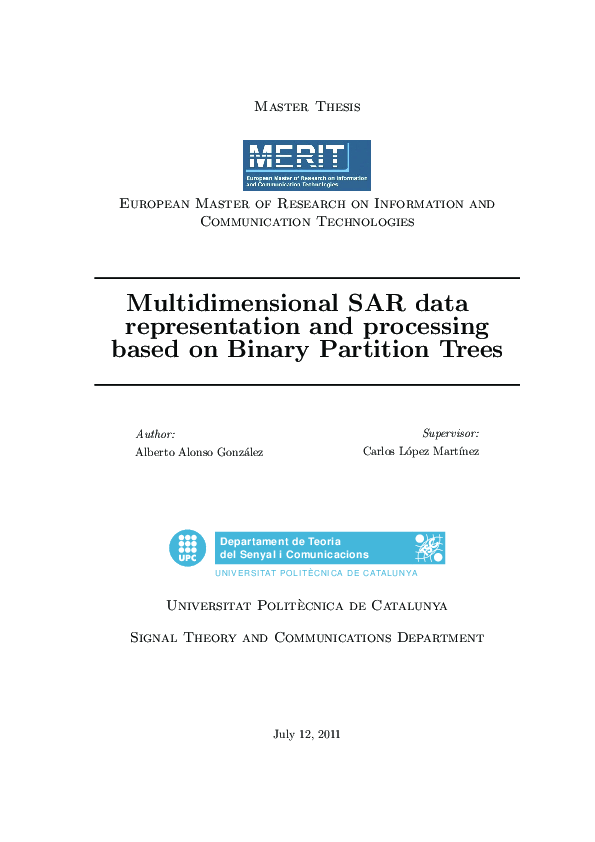 (PDF) Multidimensional SAR data representation and processing based on Binary Partition Trees