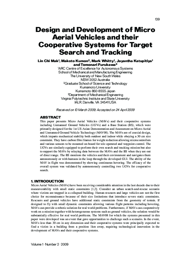 (PDF) Design and Development of Micro Aerial Vehicles and Their ...