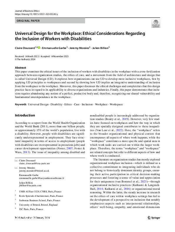 (PDF) Universal Design for the Workplace: Ethical Considerations ...