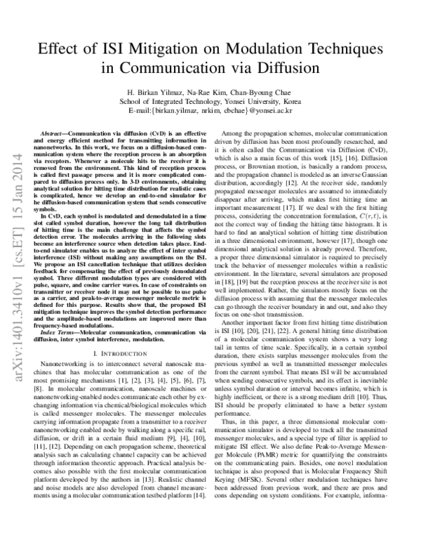 (PDF) Effect of ISI Mitigation on Modulation Techniques in ...