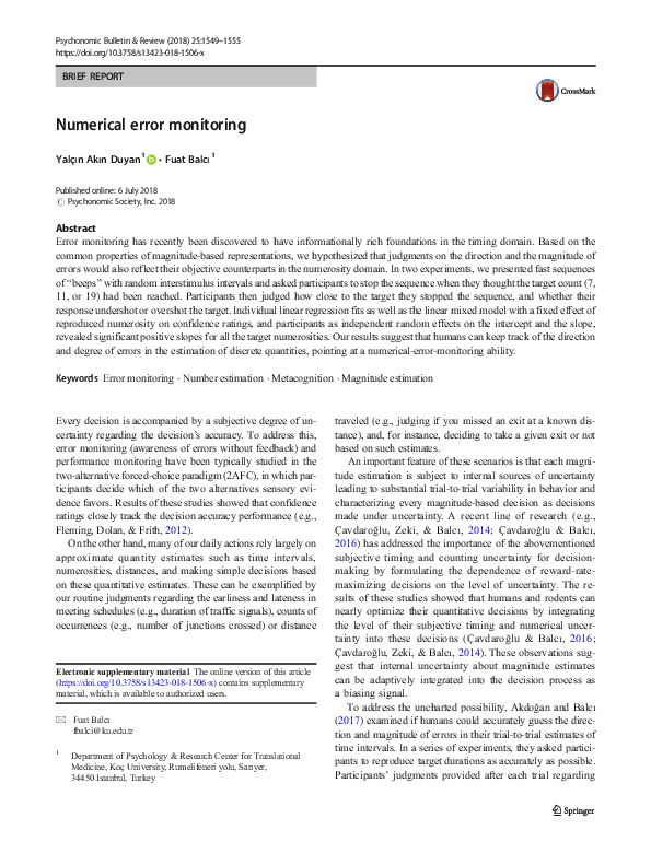 (PDF) Numerical error monitoring