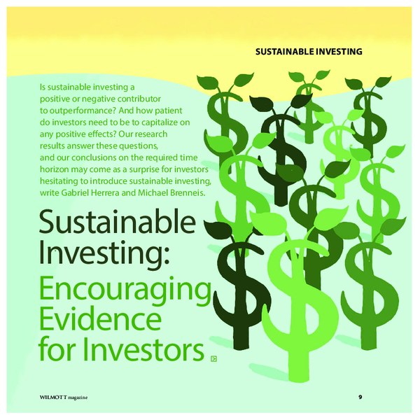 (PDF) Sustainable investing: Encouraging Evidence for Investors