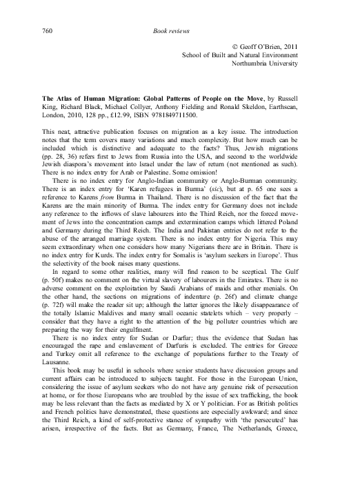 (PDF) The Atlas of Human Migration: Global Patterns of People on the Move