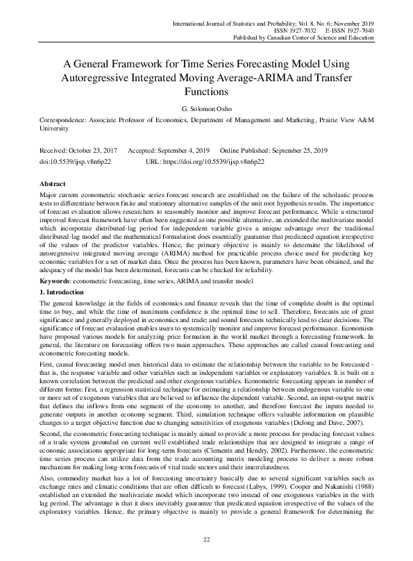 (PDF) A General Framework for Time Series Forecasting Model Using ...