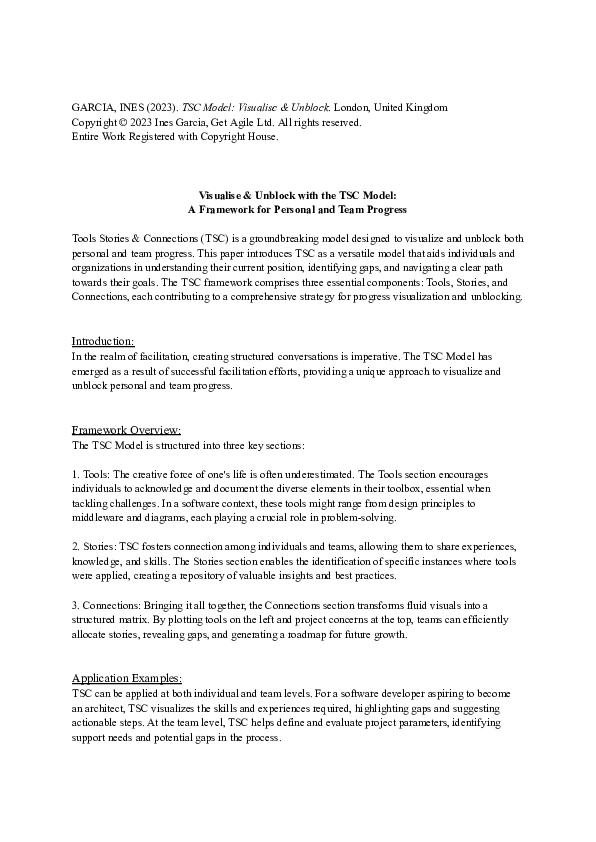 (PDF) Visualise & Unblock with the TSC Model: A Framework for Personal ...