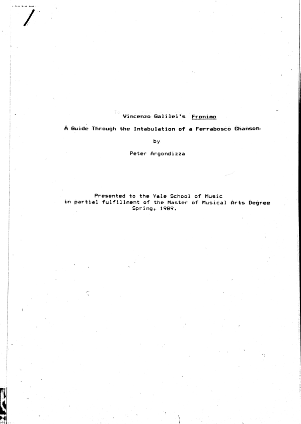 (PDF) Vincenzo Galilei's Fronimo: A Guide Through the Intabulation of a ...