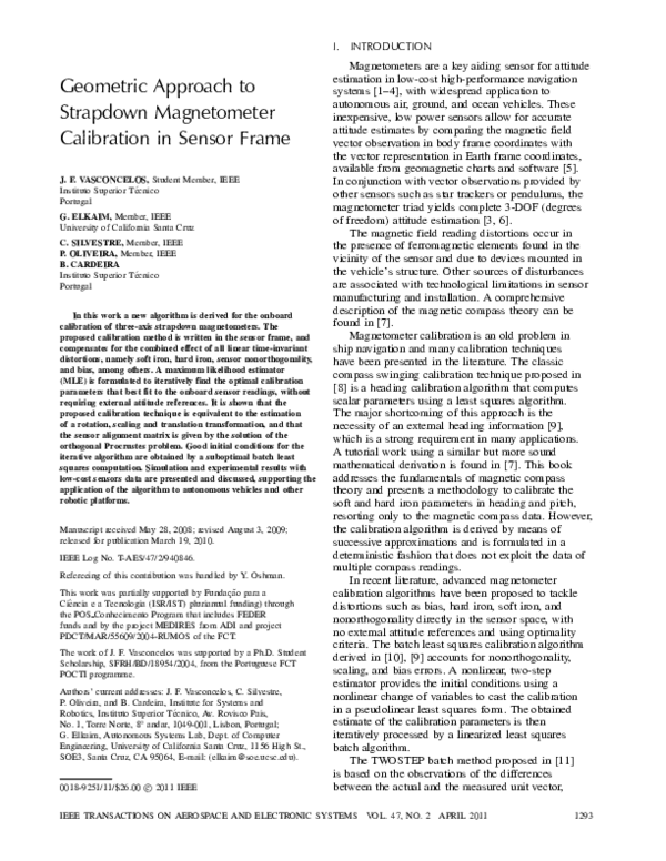 (PDF) Calibration in Sensor Frame