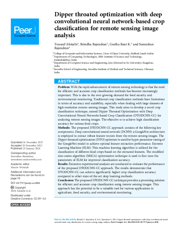 (PDF) Dipper throated optimization with deep convolutional neural network-based crop ...