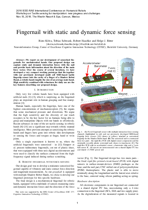(PDF) Fingernail with static and dynamic force sensing
