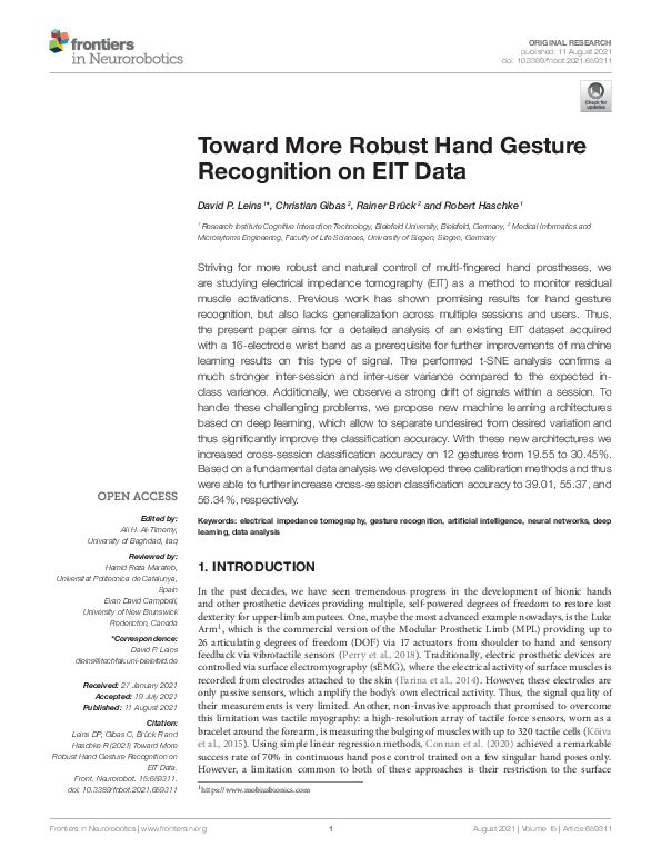 (PDF) Toward More Robust Hand Gesture Recognition on EIT Data