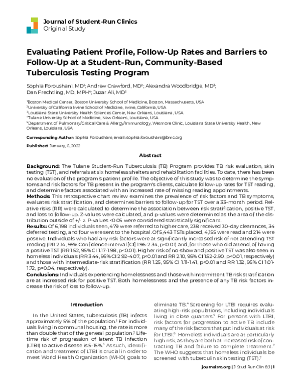 (PDF) Evaluating Patient Profile, Follow-Up Rates and Barriers to ...