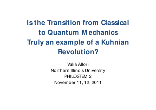 (PDF) Is the Transition from Classical to Quantum Mechanics Truly an ...
