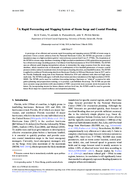 (PDF) A Rapid Forecasting and Mapping System of Storm Surge and Coastal Flooding