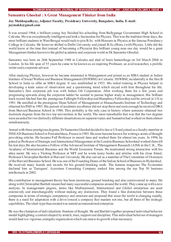 (PDF) A Great Management Thinker from India