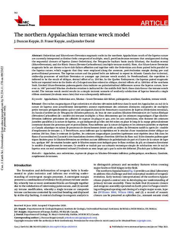 (PDF) The northern Appalachian terrane wreck model