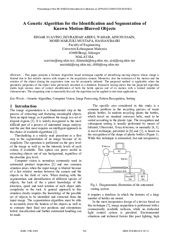 (PDF) A Genetic Algorithm for the Segmentation of Known Touching Objects