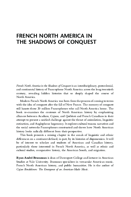 (PDF) French North America in the Shadows of Conquest