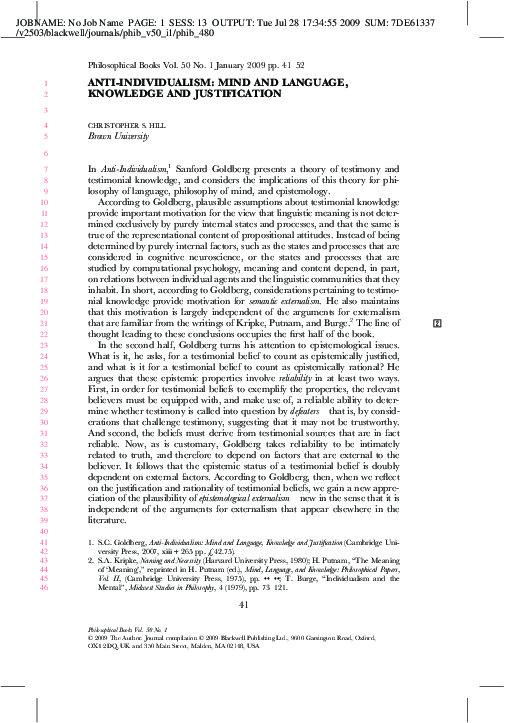 (PDF) Knowledge and Justification