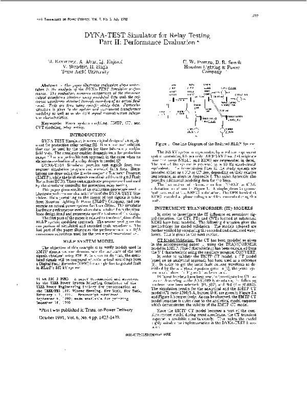 (PDF) DYNA-TEST simulator for relay testing. II. Performance evaluation