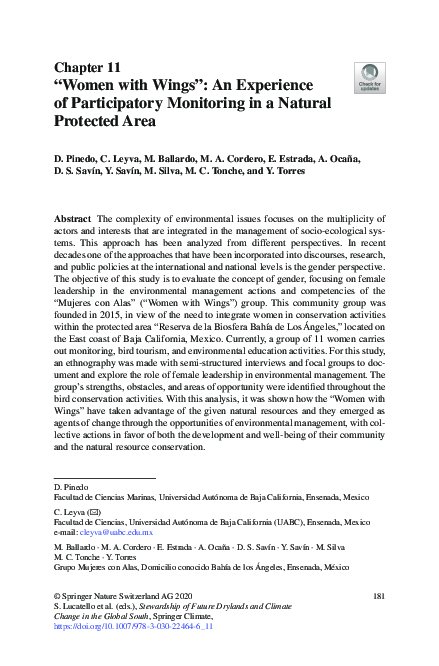 (PDF) “Women with Wings”: An Experience of Participatory Monitoring in a Natural Protected Area