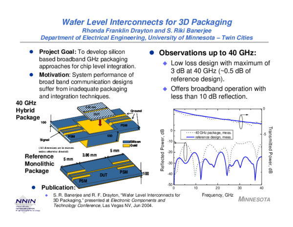 (PDF) Wafer level interconnects for 3D packaging