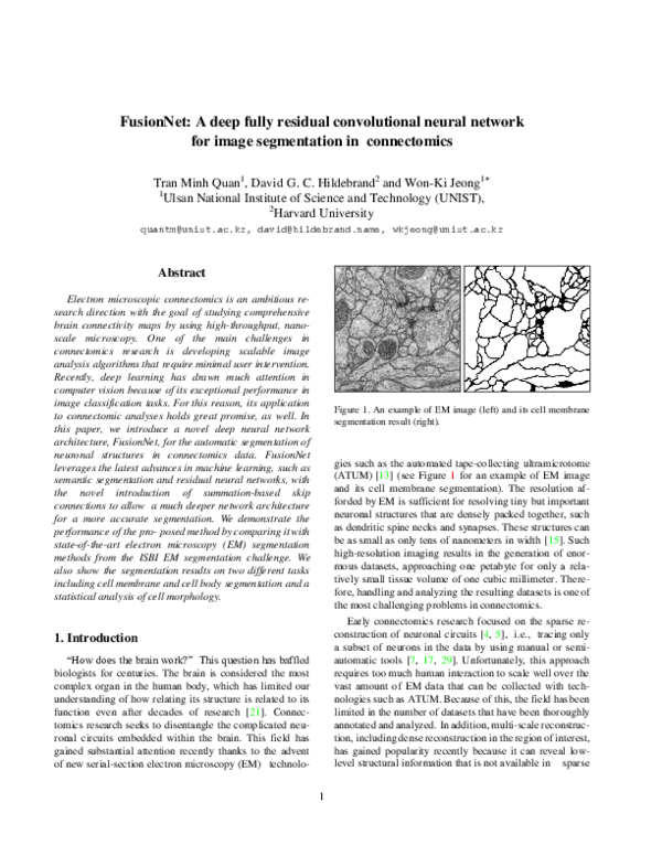 Pdf Fusionnet A Deep Fully Residual Convolutional Neural Network For