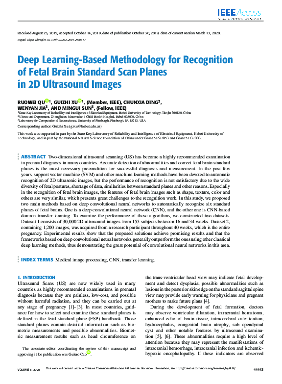 (PDF) Deep Learning-Based Methodology for Recognition of Fetal Brain Standard Scan Planes in 2D ...