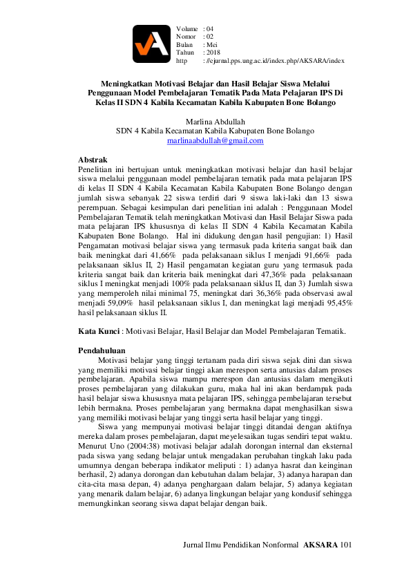 (PDF) Meningkatkan Motivasi Belajar dan Hasil Belajar Siswa Melalui ...