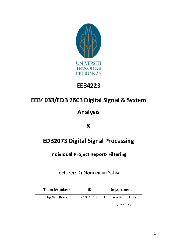 (PDF) Mastering Signal Processing: IIR and FIR Filtering Techniques in MATLAB
