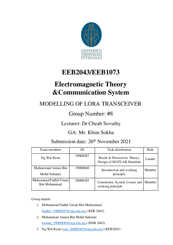 (PDF) Advanced Simulation of Lora Transceiver with MATLAB