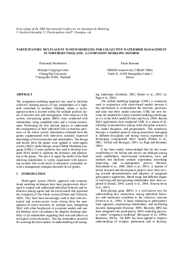 (PDF) Participatory multi-agent system modelling for collective ...