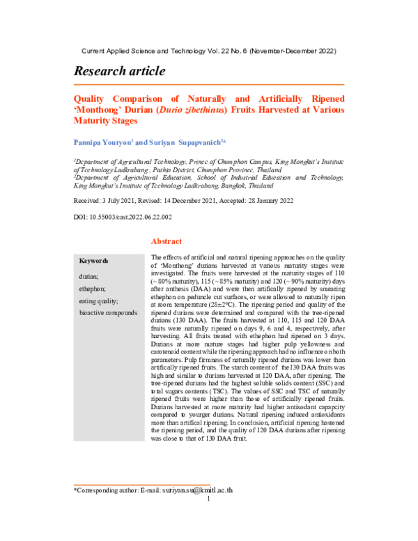 (PDF) Quality Comparison of Naturally and Artificially Ripened ...