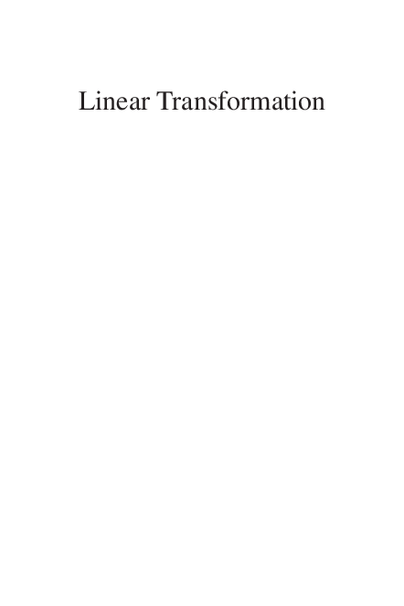 Pdf Linear Transformation