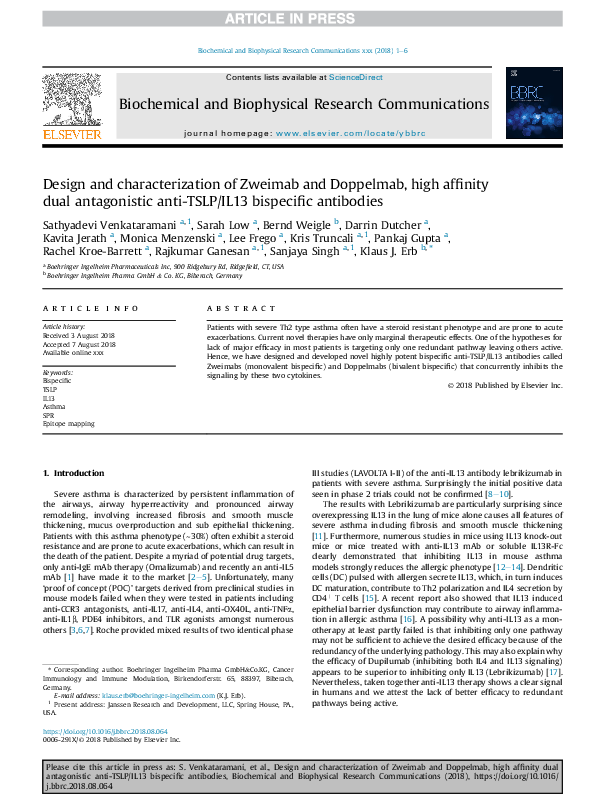 (PDF) Design and characterization of Zweimab and Doppelmab, high ...