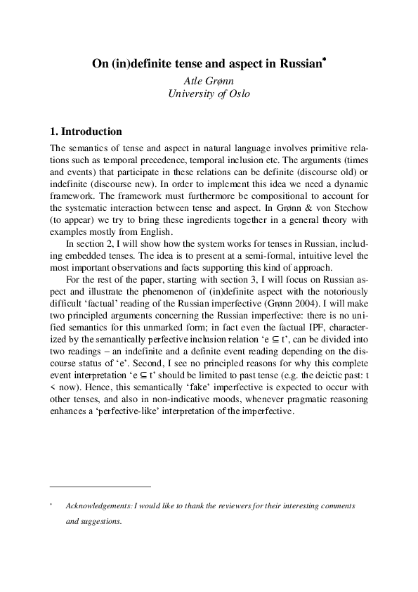 (PDF) Slavic Grammar from a Formal Perspective