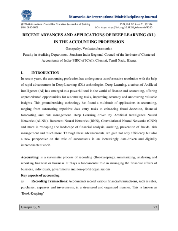 (PDF) RECENT ADVANCES AND APPLICATIONS OF DEEP LEARNING IN THE ...