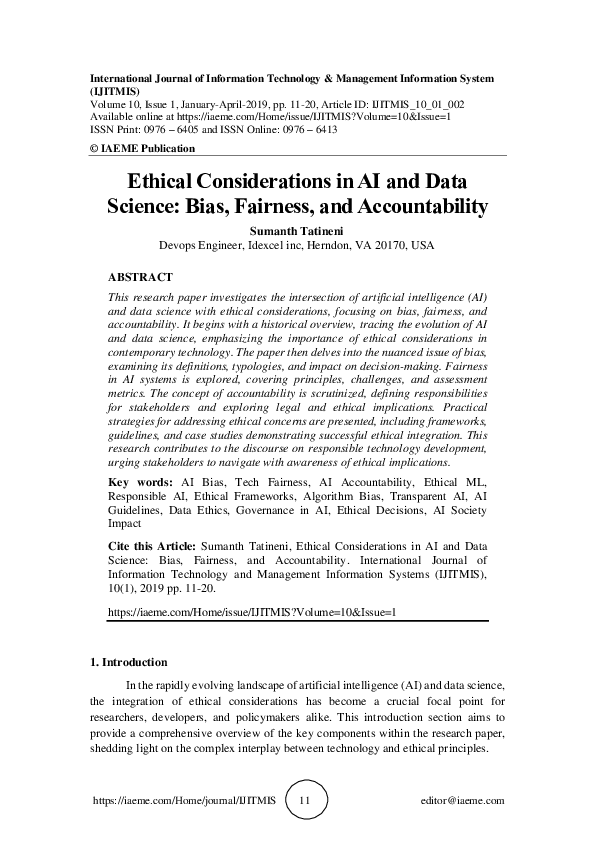 (PDF) Ethical Considerations in AI and Data Science: Bias, Fairness ... (PDF) Ethical Considerations in AI and Data Science: Bias, Fairness ...